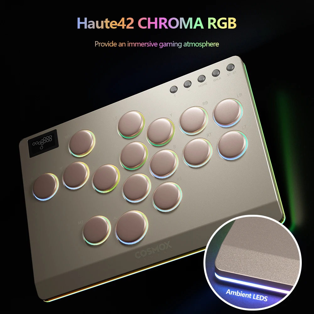 Haute42 M-Lite Aluminum Alloy Hitbox Leverless Arcade Stick Fighting ...