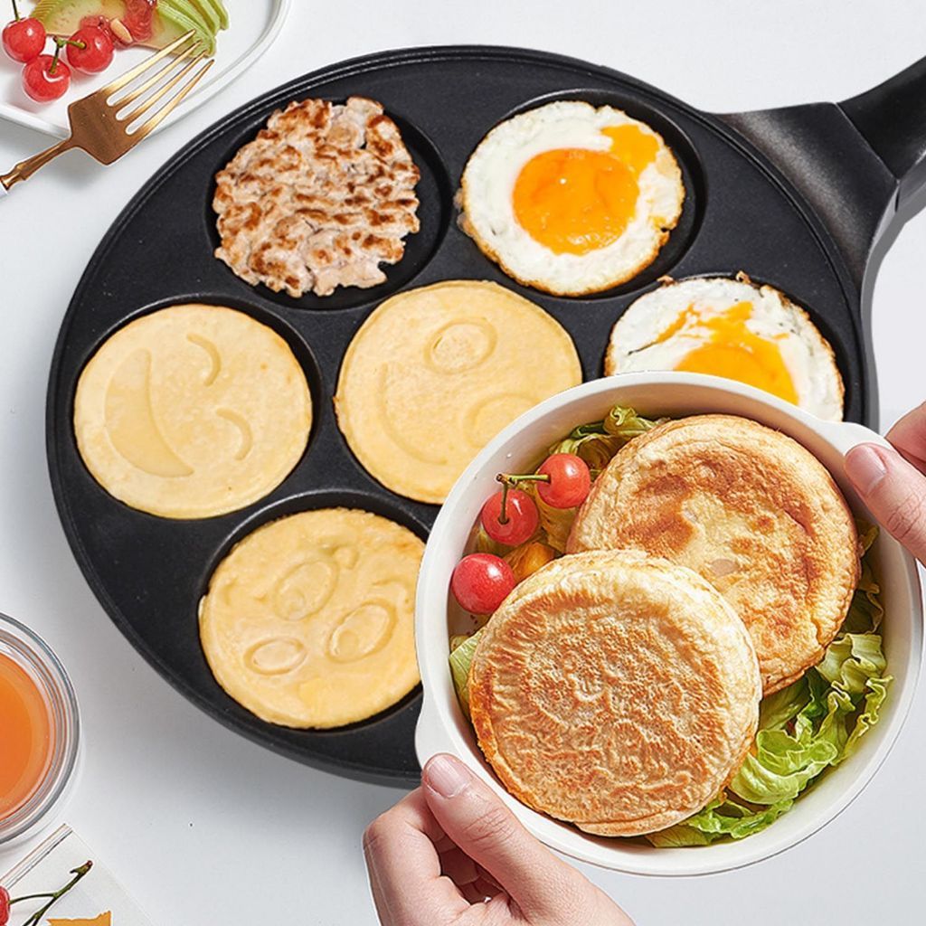 Non-stick Mini Pancakes Maker Pan Breakfast Cooking Pan with Handle ...
