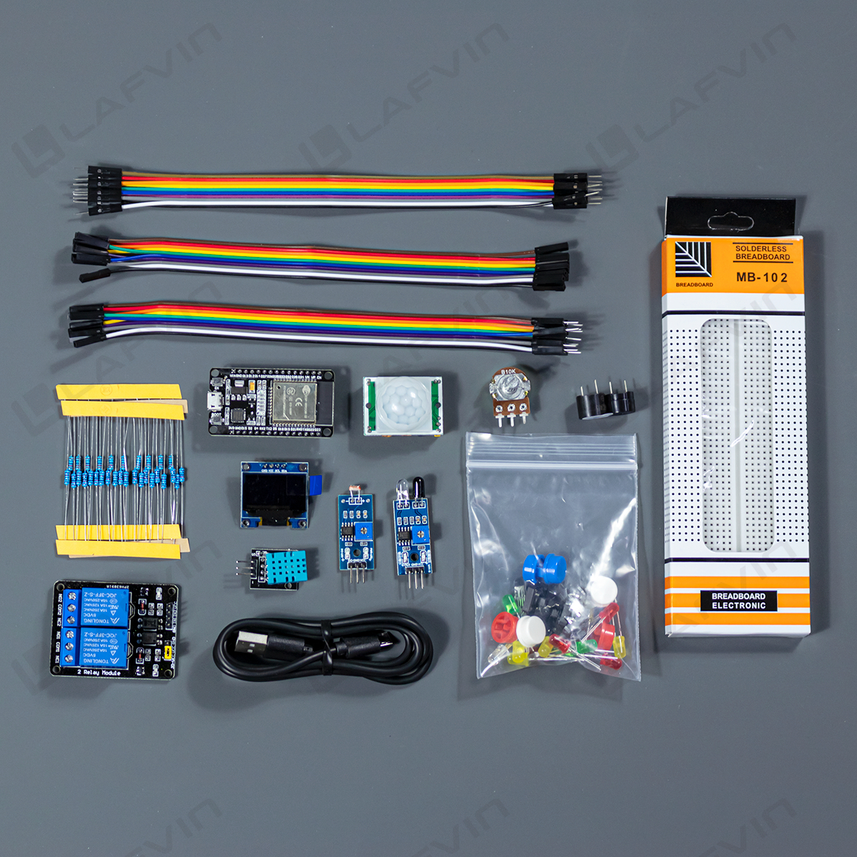 LAFVIN ESP32 Basic Starter kit WIFI + Bluetooth Wireless IoT Development Breadboard Kit Learning ...