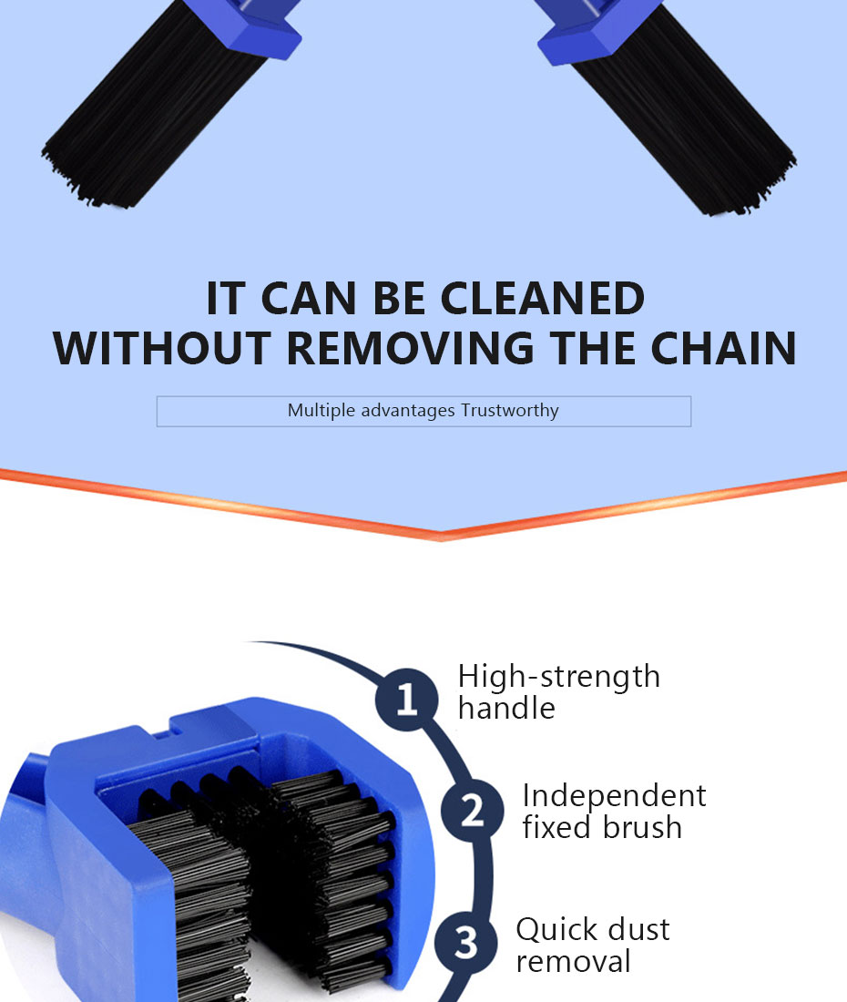 SEAMETAL Motorcycle Bicycle Chain Cleaner Chain Cleaning Brush ...