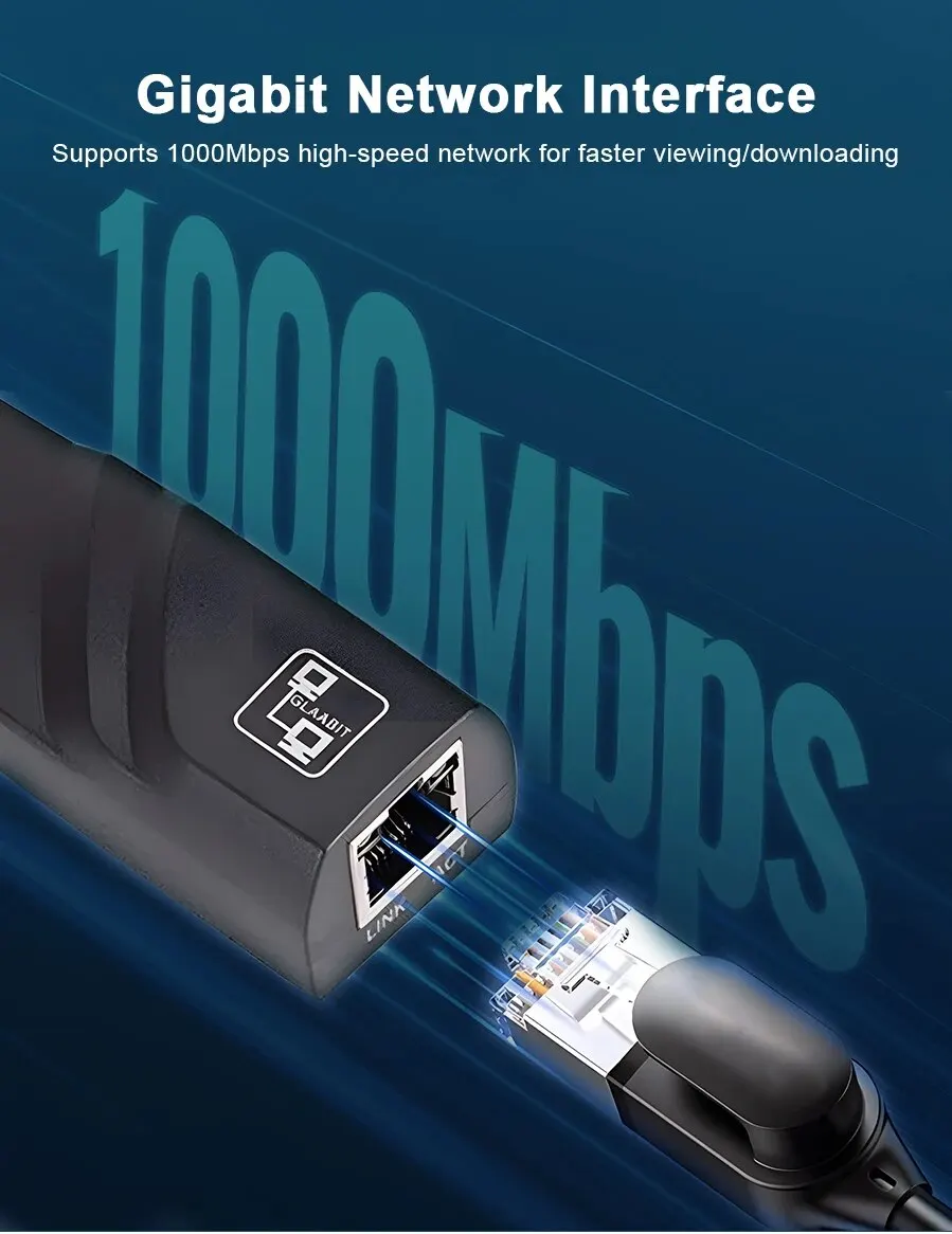 USB to LAN 3.0 gigabit Network Adapter Ethernet RJ45 10 100 1000 Mbps ...