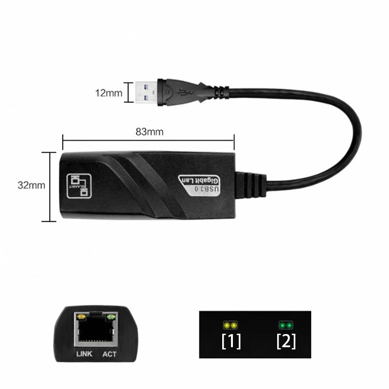 USB to LAN 3.0 gigabit Network Adapter Ethernet RJ45 10 100 1000 Mbps ...