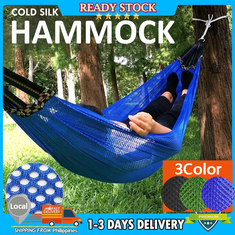 Hiking Outdoor Duyan Hammock 180kg Camping Foldable Ice Silk Hammock ...