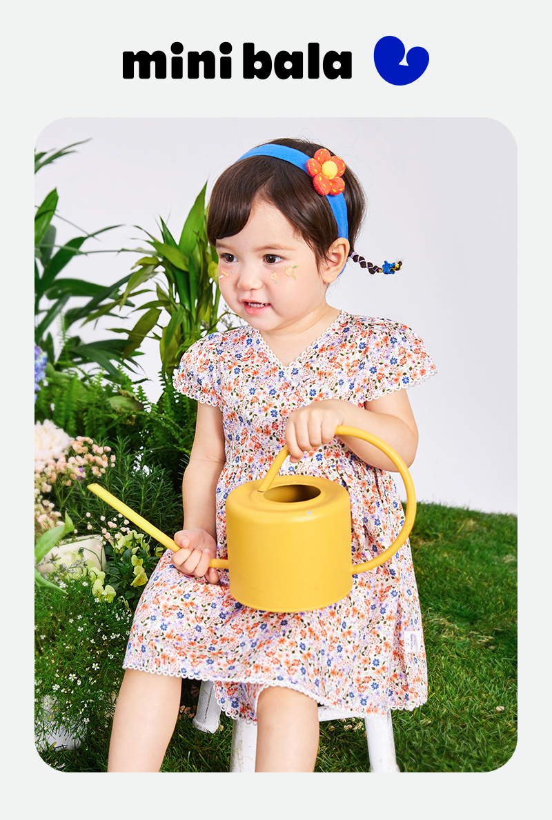 minibala Girl Dress 2025 Summer Baby Pure Cotton Hanfu Traditional Floral Princess Dress ...