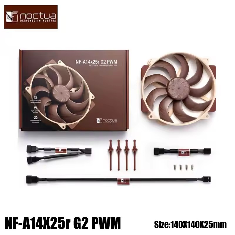 Noctua NF-A14X25r G2 140mm computer case fan, silent/high -performance ...