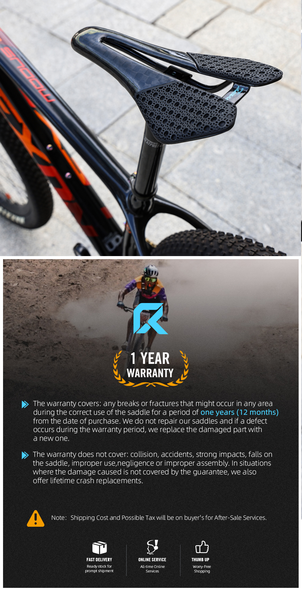 2025 RYET Ultralight 3D Printed Carbon Saddle 120g 257x140mm Wide Comfort Cutout | for Road MTB ...