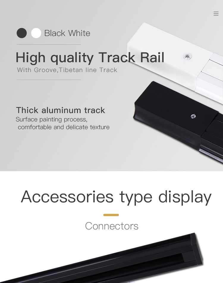 3M Track Light Rail Led track Lamp Accessory Straight Connectors For ...