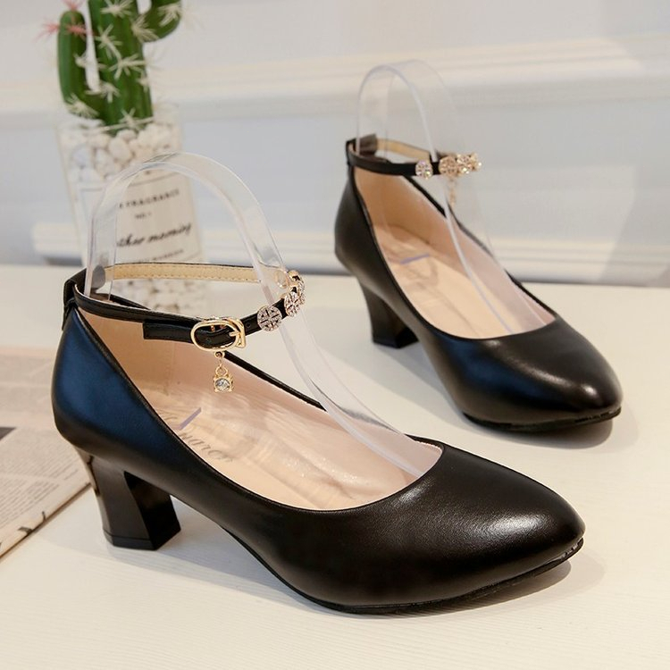 LSINGERS close shoes for women with 2 inches heels new black school ...