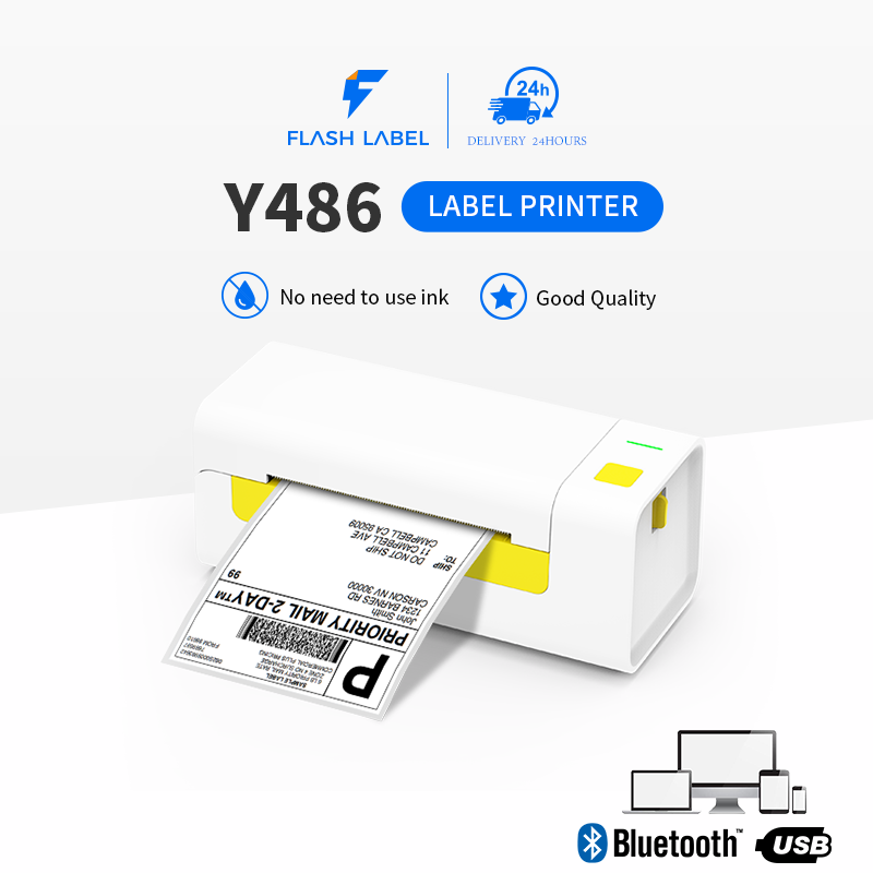 Y486 A6 Waybill Printer Bluetooth USB 110mm Thermal Sticker Shipping ...
