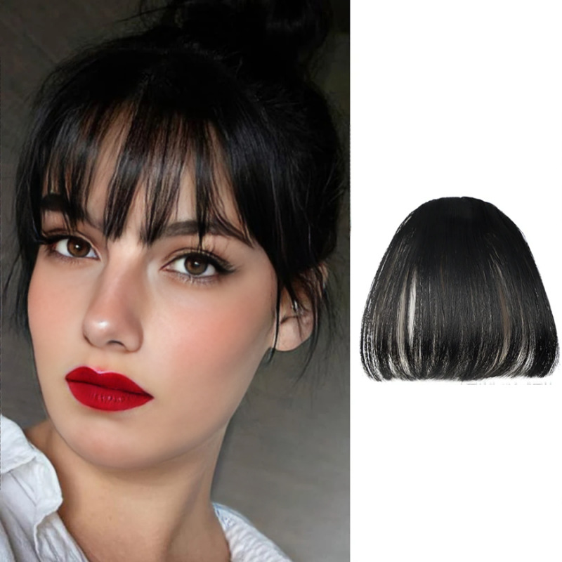 Mini Bangs Air Wig - Realistic Fake Bangs Hair Extension Clip for Women ...
