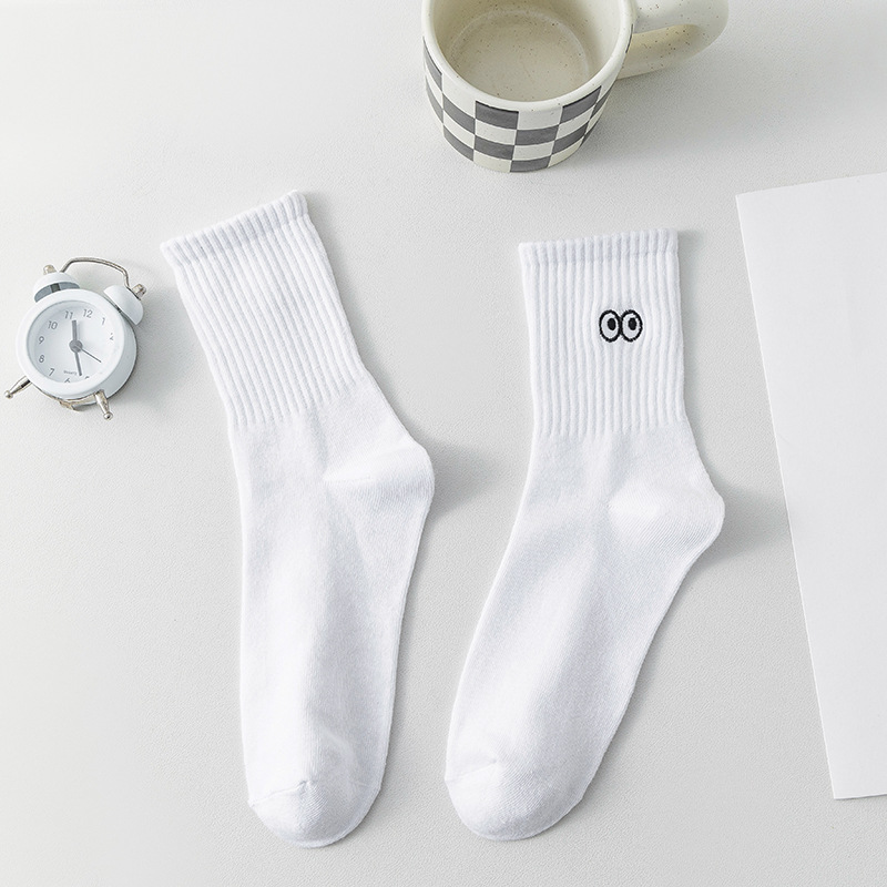 5-Pack Wo men's Cart oo n Fac e Socks - Funny Emoji Mid -C alf Crew ...