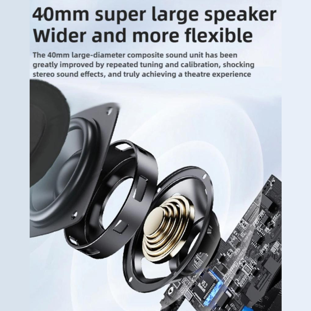 Bass Boosted Wireless Bluetooth Headphones with Mic Foldable Low ...