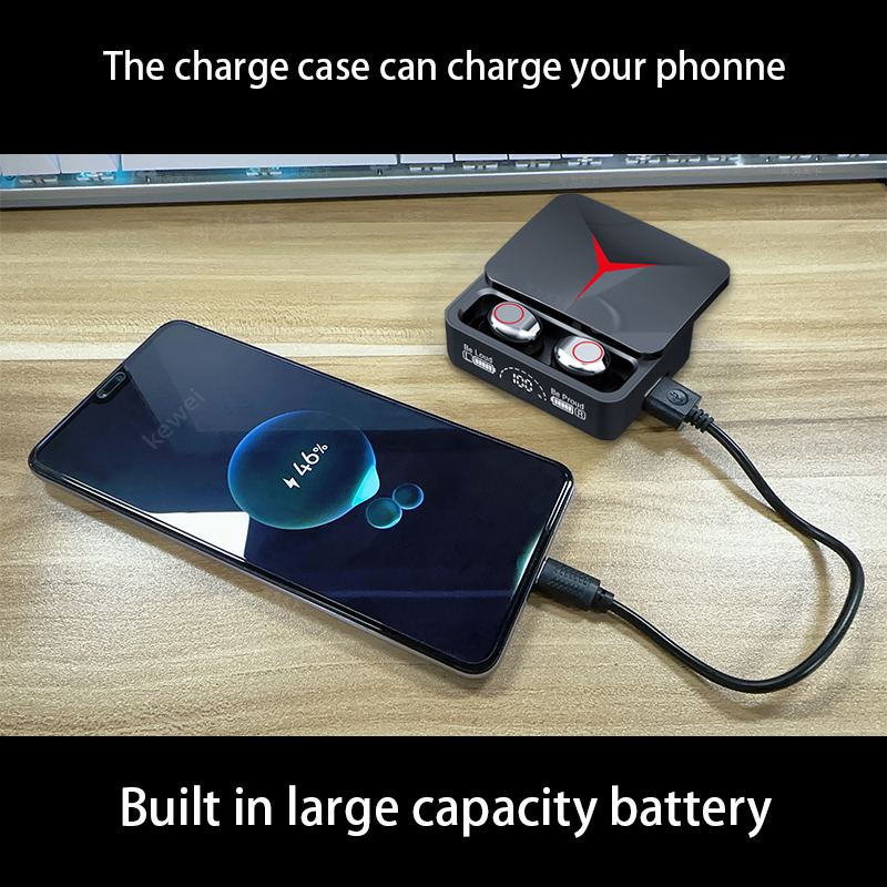 Waterproof TWS M90 Gaming Earbuds with Sliding Cover Sport Music Noise ...