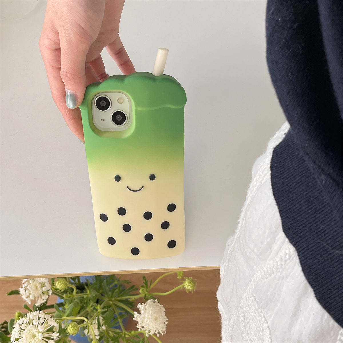 Silicone anti-drop soft shell Three-dimensional bubble tea Iphone Case ...