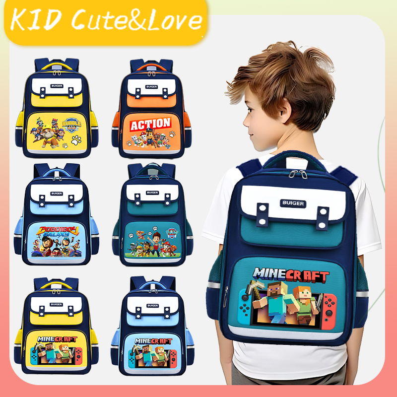 40cm Minecraft Bag Paw Patrol Boys School Bag Kids Backpack BoboiBoy ...