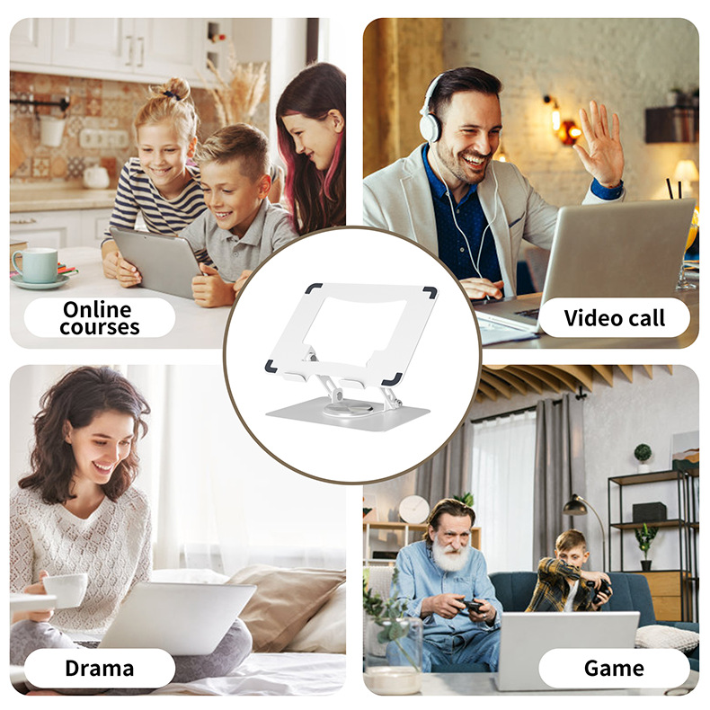 Laptop Stand Portable Foldable 360° Rotating Height Adjustable Tablet ...