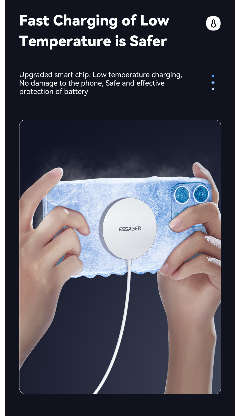 Essager 15W Magnetic Qi Wireless Charger Fast Charging for iPhone 16 15 ...