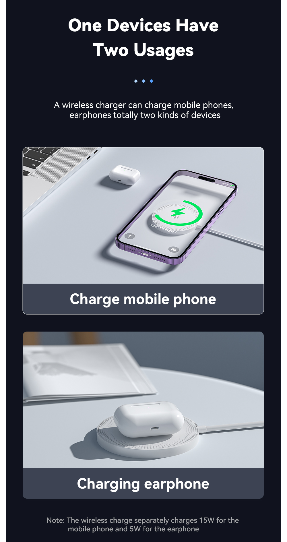 Essager 15W Magnetic Qi Wireless Charger Fast Charging for iPhone 16 15 ...