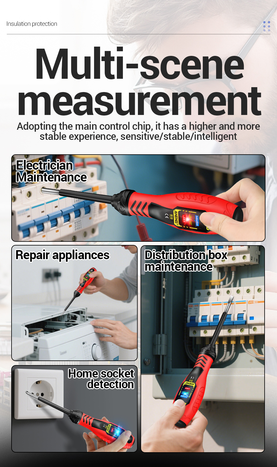 ANENG B18 Voltage Tester Pen and Screwdriver - NCV AC 450V Meter with ...