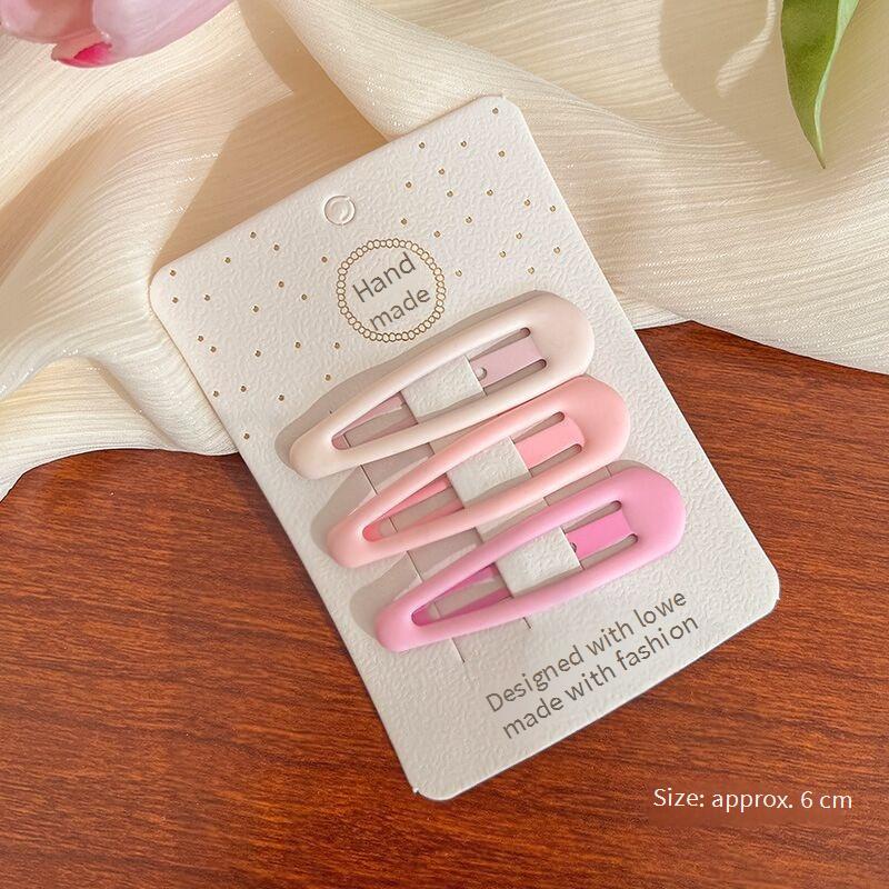 3-Piece Pink Gradient Hair Clip Set For Girls Sweet Heart & Star Side ...