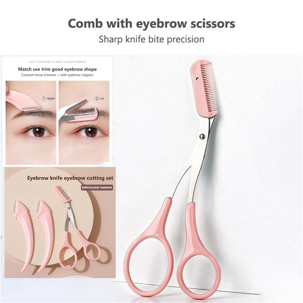Professional Eyebrow Trimming Kit With Scissors And Razor Blades ...