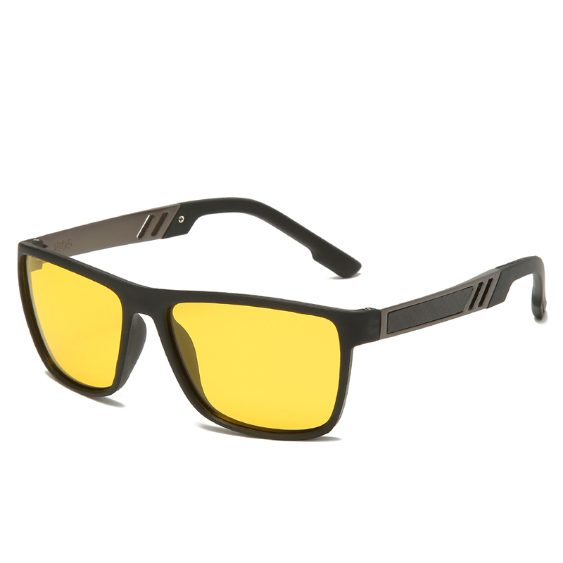 Polarized Square Sunglasses For Men Yellow Lens Night Vision Driving ...