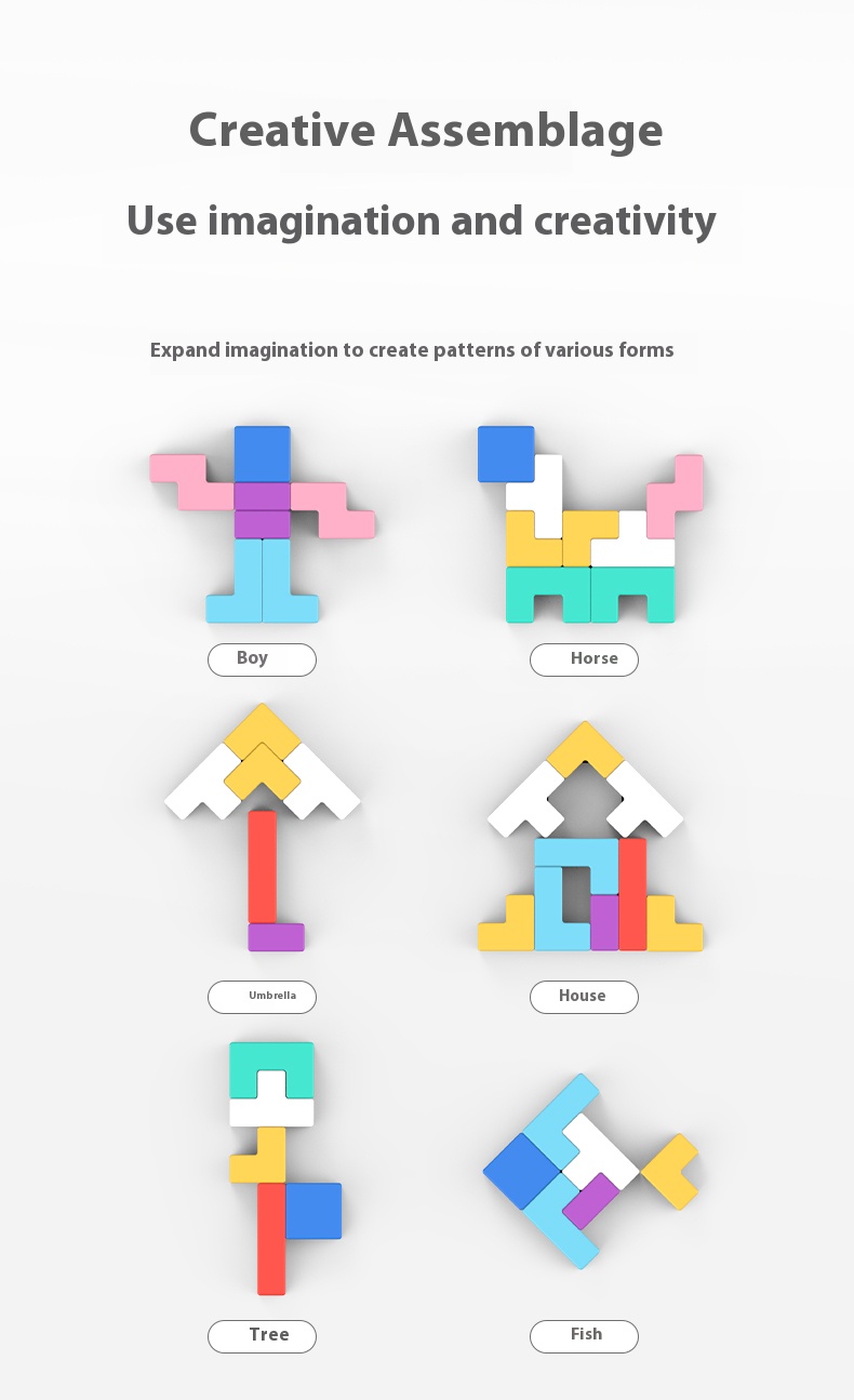 NIKO Tetris Building Block Toy Early Educational Puzzle Wooden Toys For ...