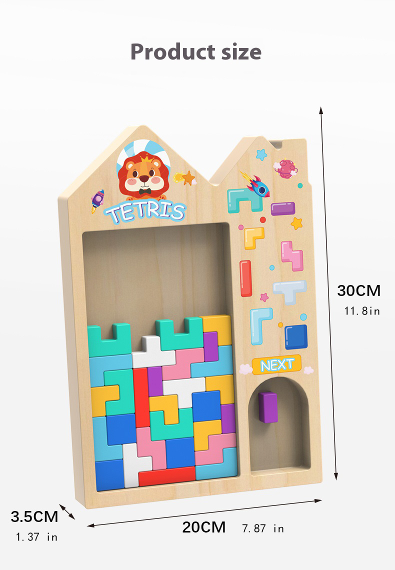 NIKO Tetris Building Block Toy Early Educational Puzzle Wooden Toys For ...