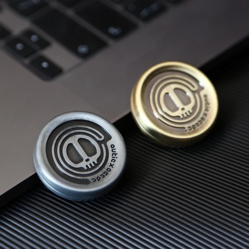 1PC Coin Fidget Slider, Magnetic Stainless Mini Rotation Coin Fidget ...