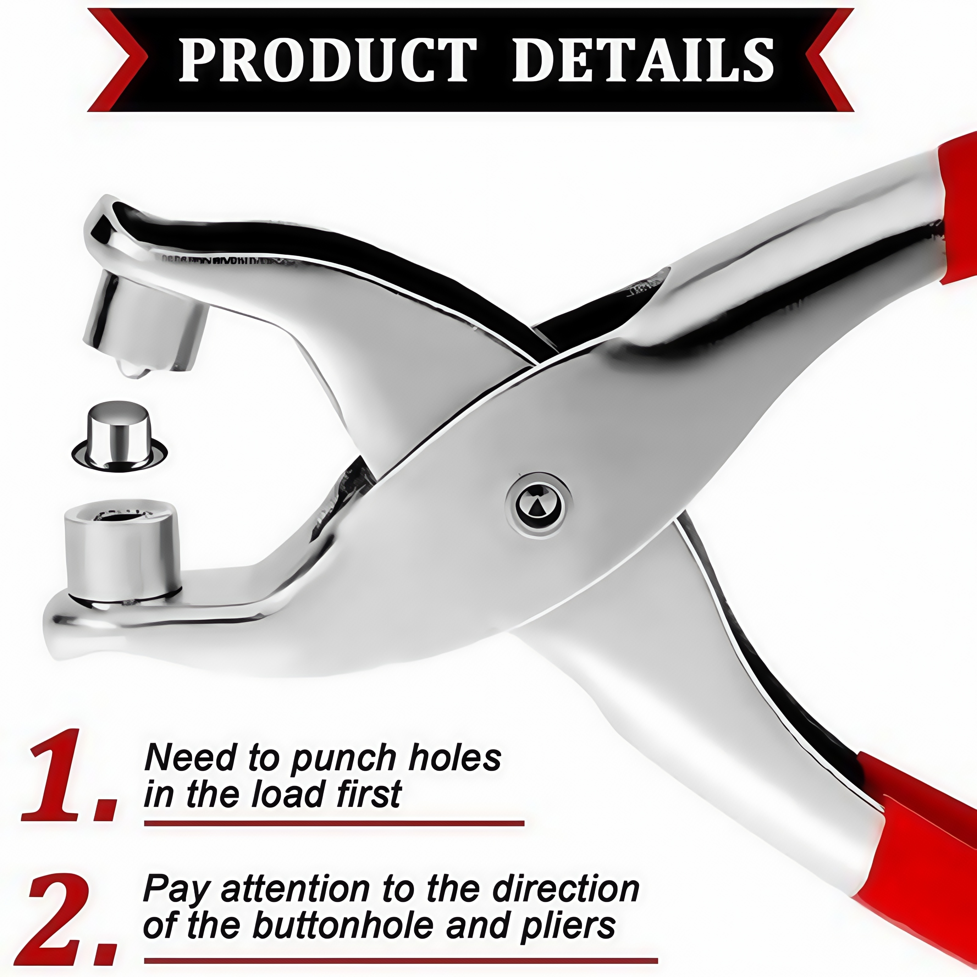 Grommet Eyelet Plier Set Eyelet Hole Punch Pliers Kit with 50 Metal ...
