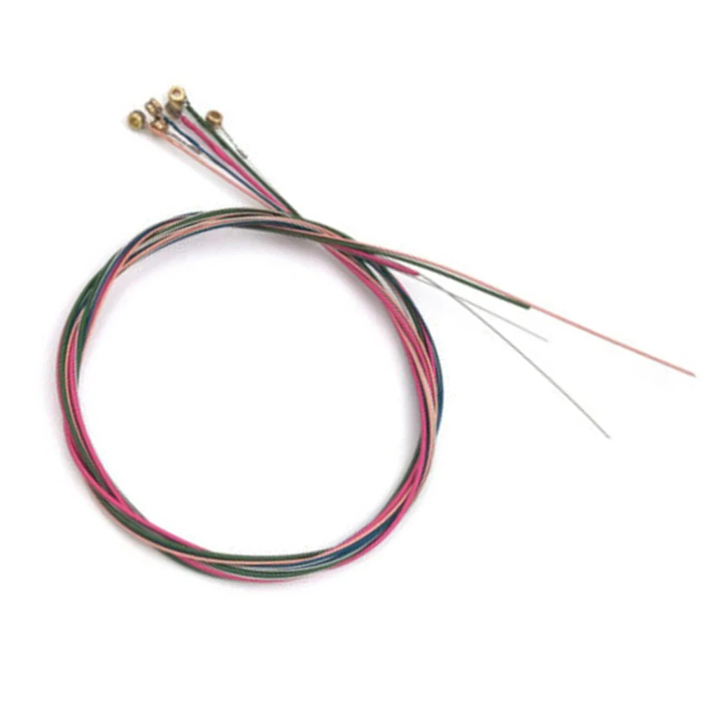 Set of 6 Rainbow Colored Acoustic Guitar Strings, E-A, for Folk and ...