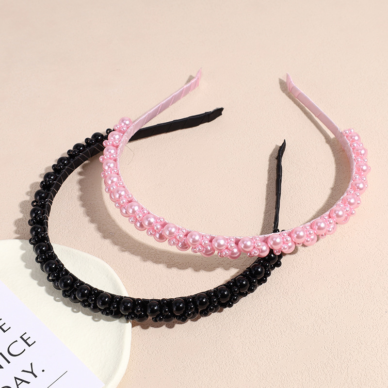 Women's handmade twisted pearl hair bands Out and about versatile hair ...