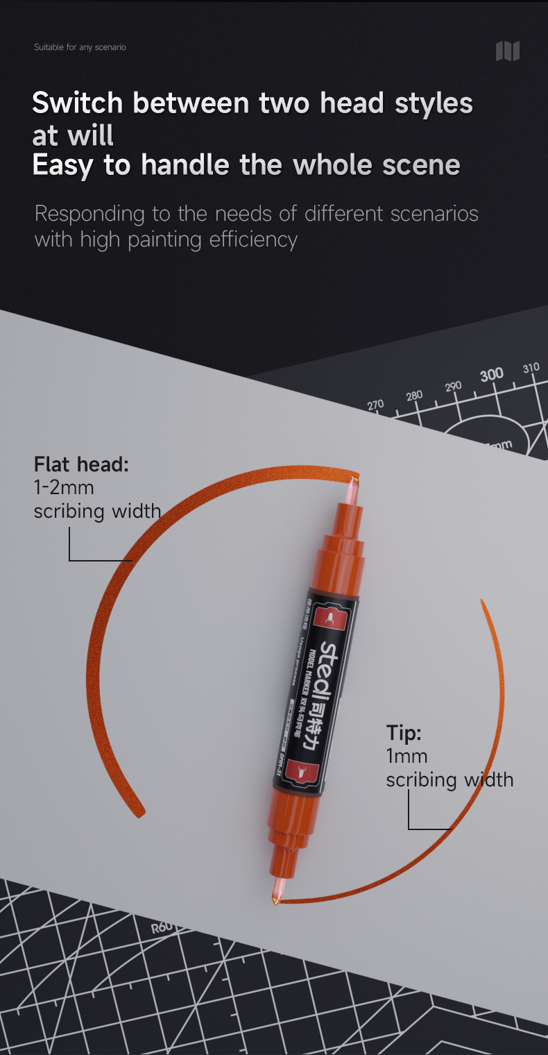 Stedi Double-Headed Metallic Marker Model Coloring Tool Self-Leveling ...