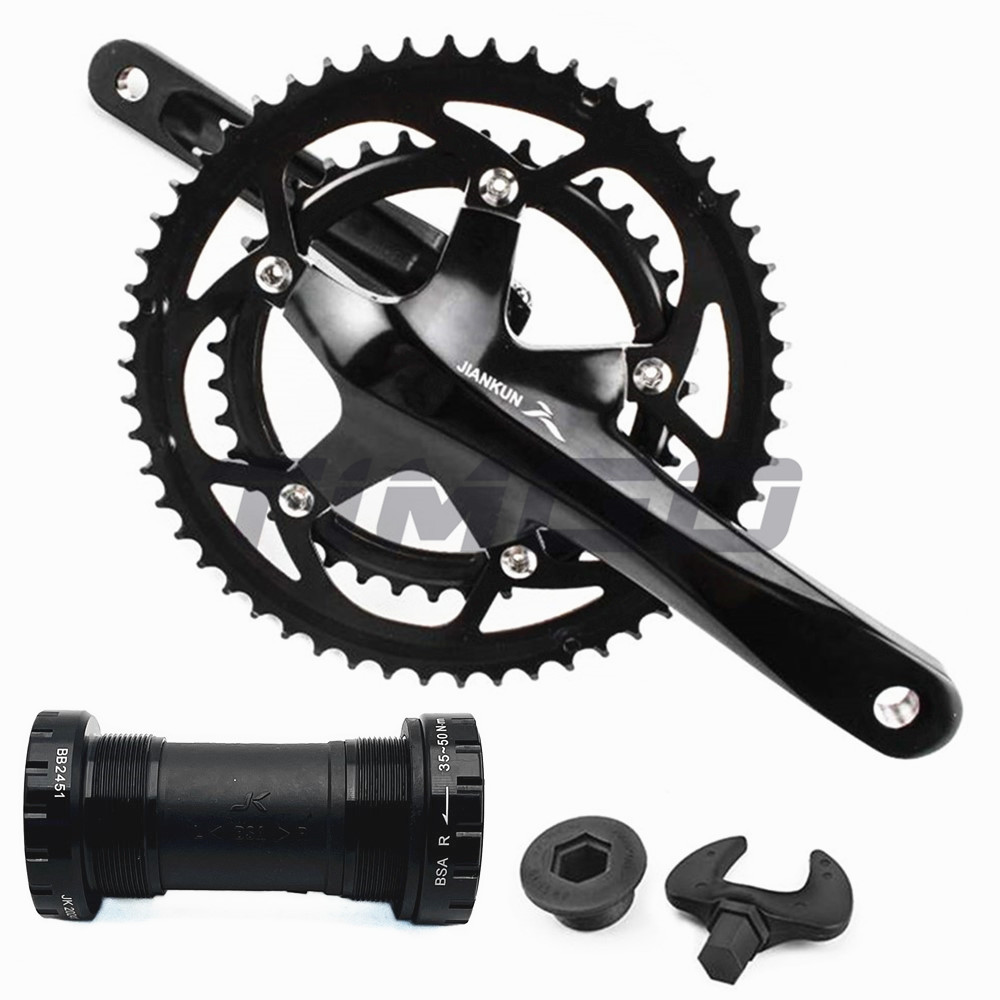 Jiankun Road Bike 2×9/10/11 Speed Crankset 50-34T 53-39T Hollowtech Chainwheel BCD 110mm 130mm ...