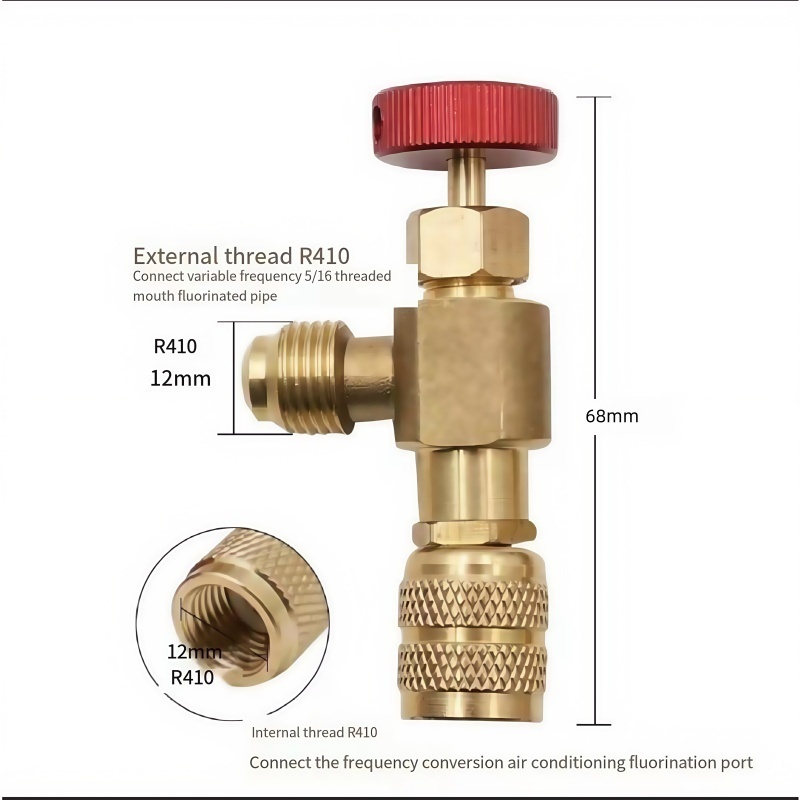 Safety Valve Adapter R410 R22 Brass Refrigerant Control Valve Air ...