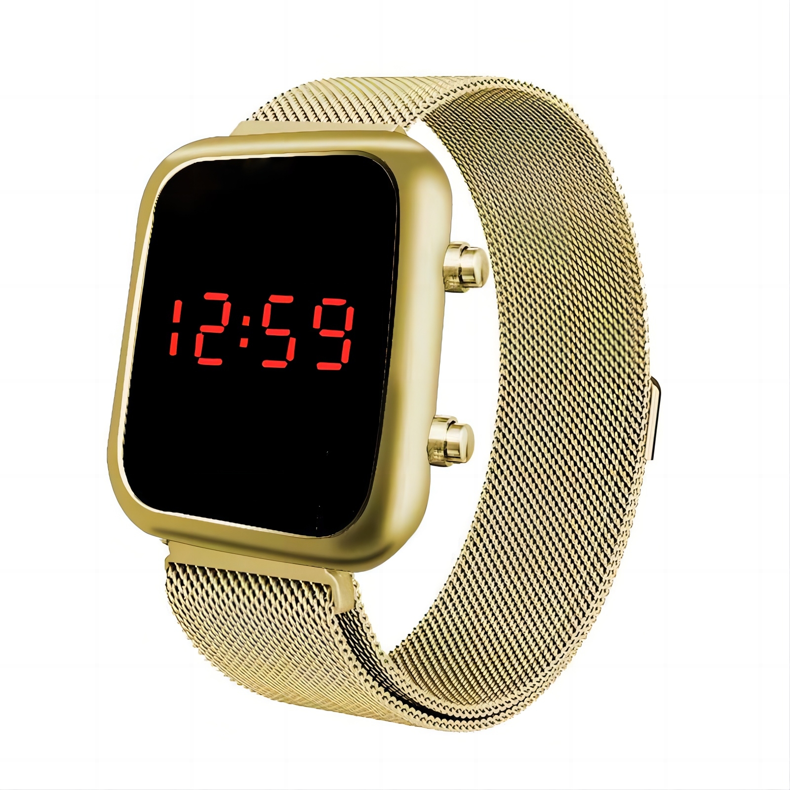 Stylish LED Watch with Magnetic Milanese Strap - Perfect for Active ...