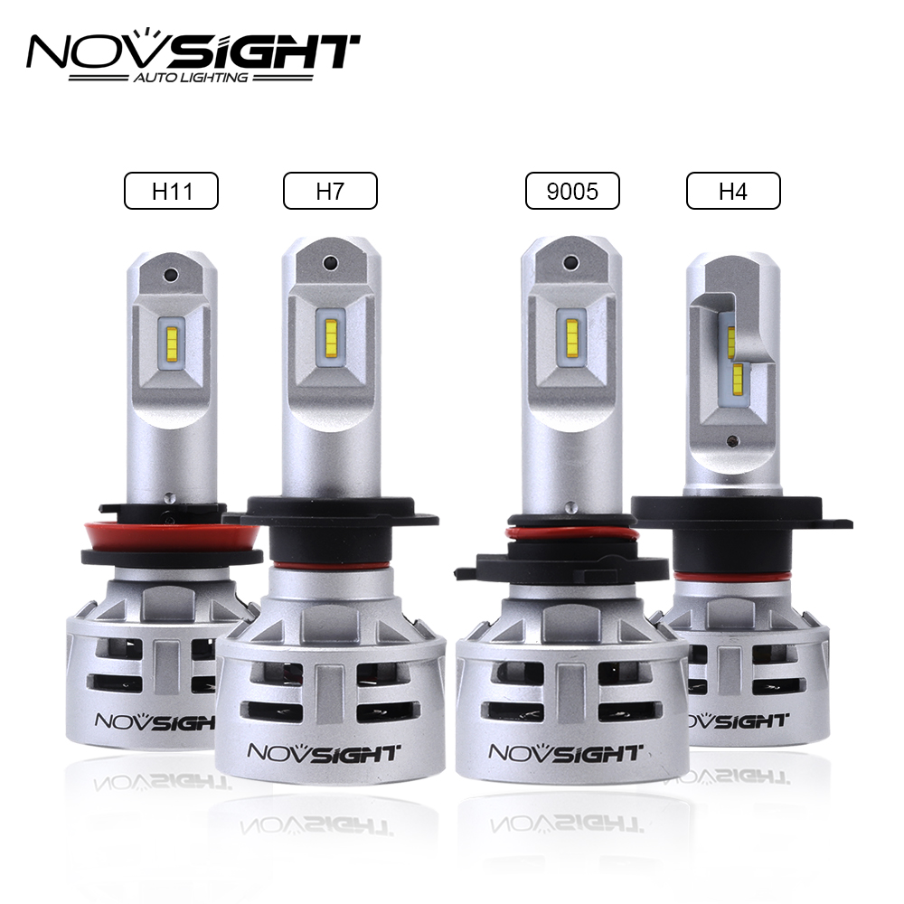 NOVSIGHT N9 H4 H11 9005 9006 6500K White LED Bulbs 60W 10000LM Car ...