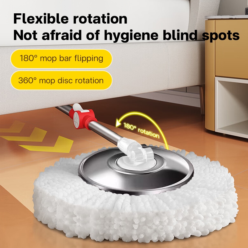 360° Rotating Mop With Spinner And Bucket Stainless Steel Hand Free ...