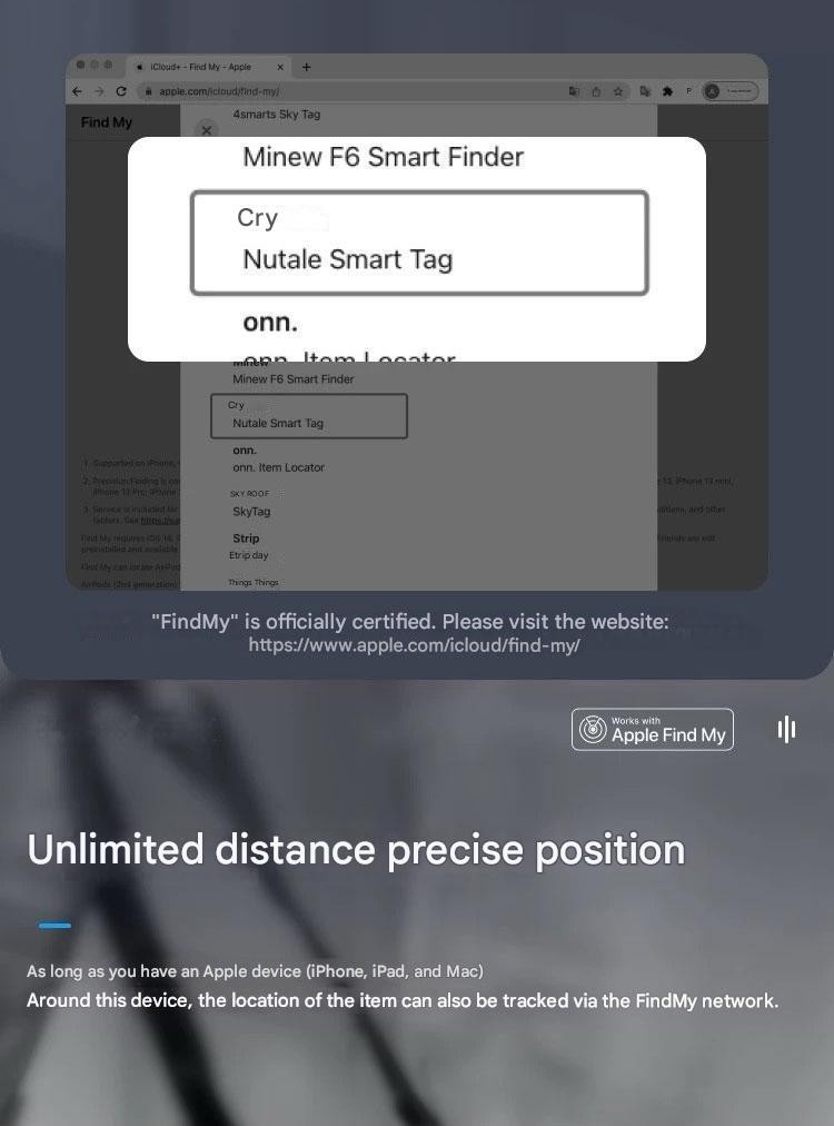 Sorf Smart GPS Tracker Mini Tag for IOS Find My APP ITag Anti Lost ...