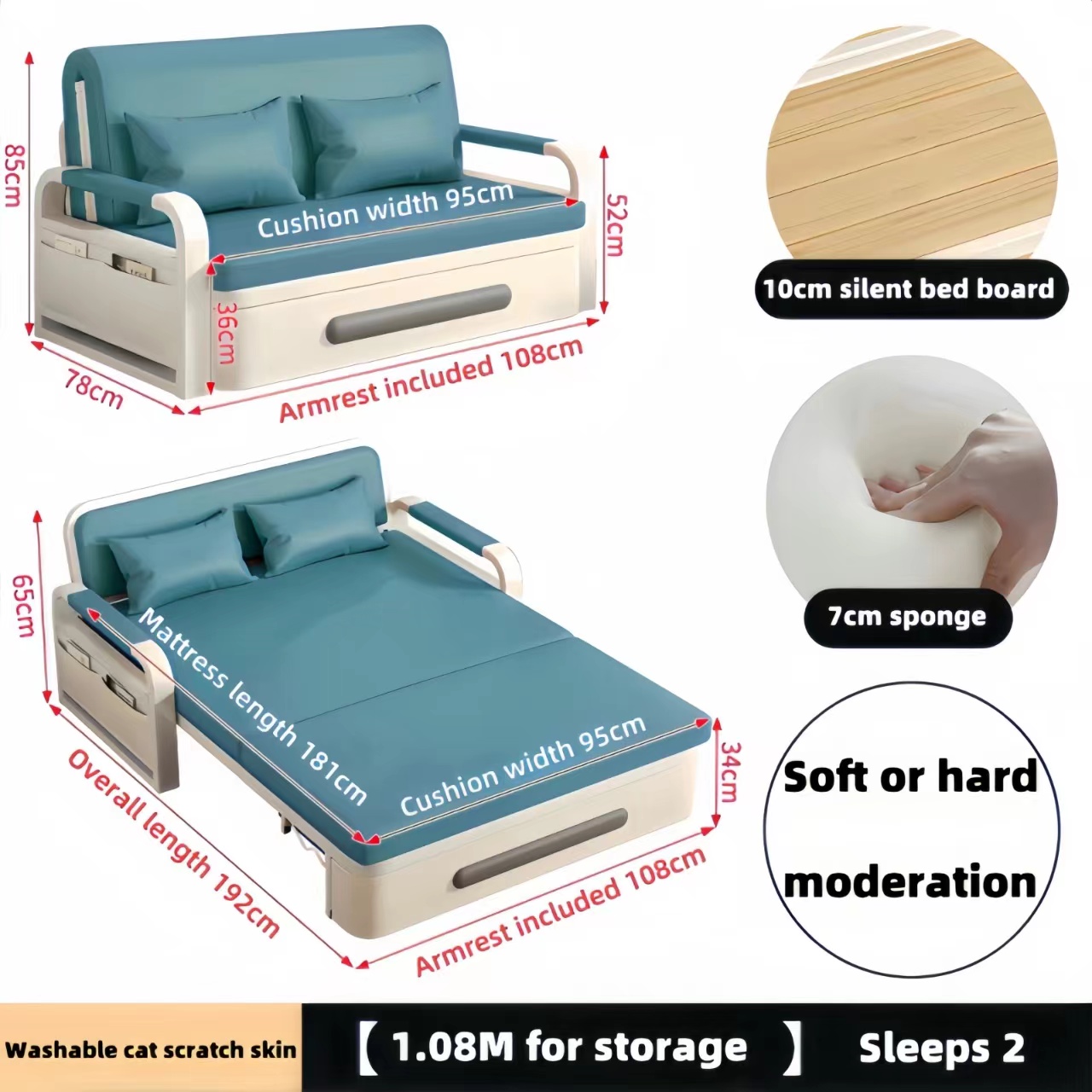 【COD】Folding sofa bed Living room dual use sofa bed Double rollaway bed ...