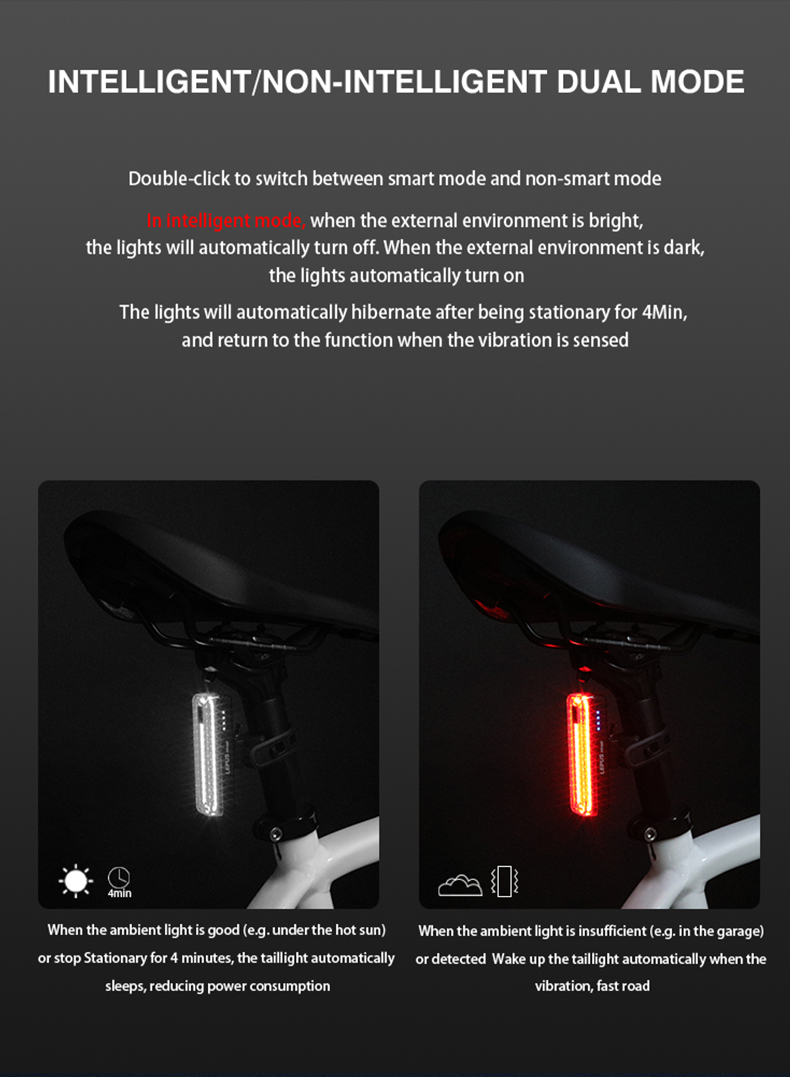 ADDVIEW bicycle taillight, high-brightness for night riding ...