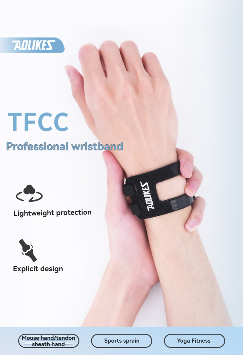 AOLIKES Adjustable Wrist Brace Sports Wrist Support Band Tfcc Tear ...