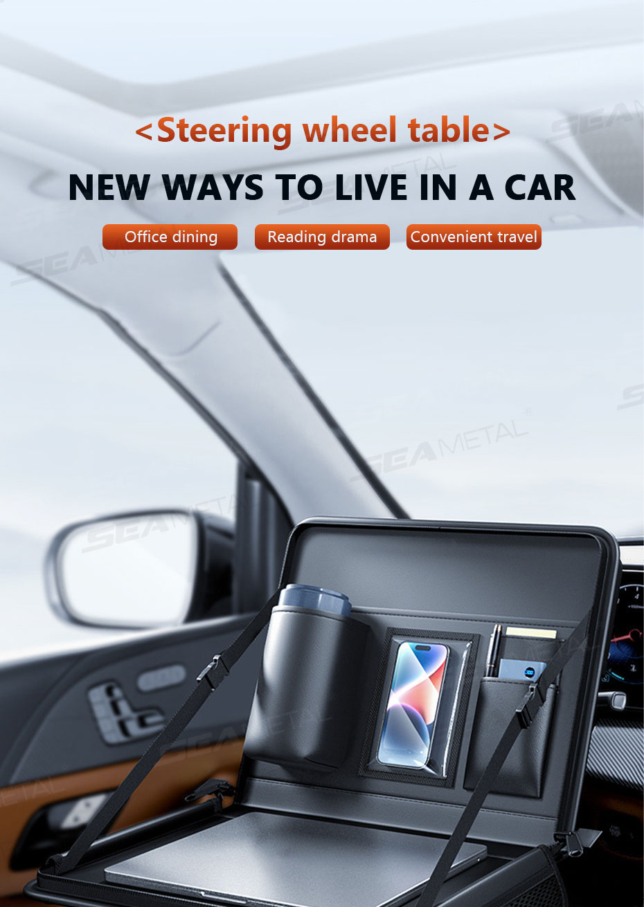 SEAMETAL Car Steering Wheel Table Tray Laptop Food Dining Reading ...