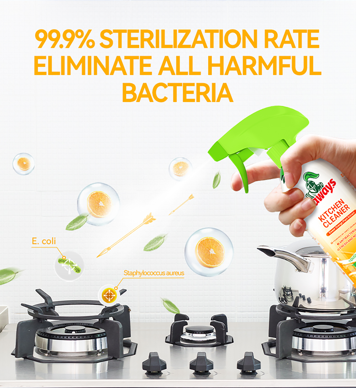 Seaways kitchen cleaner spray heavy oil kitchen cleaner oil stain remover foam cleaner 480ml ...