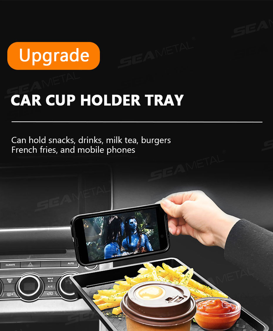 SEAMETAL Car Cup Holder Tray Expander 360° Rotatable Adjustable with ...
