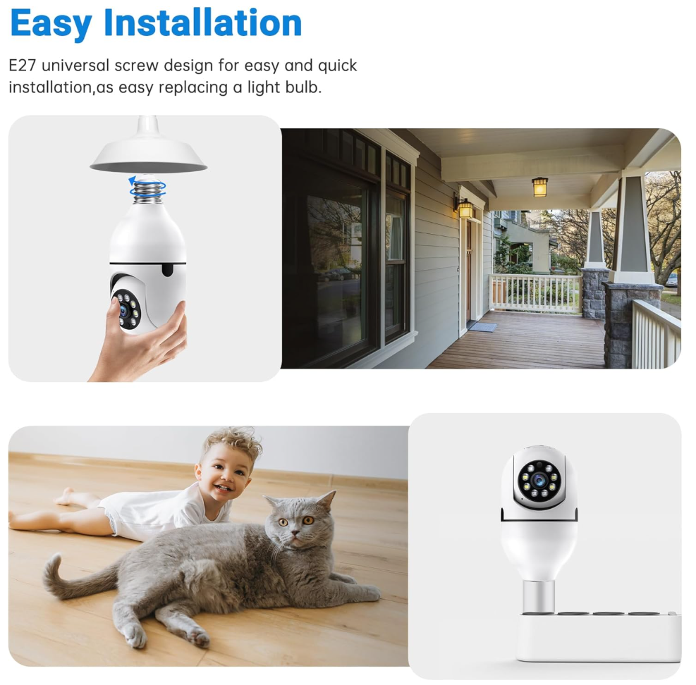 Security Camera Kit 360 Infrared Wireless Wifi PTZ control Tracking Two ...