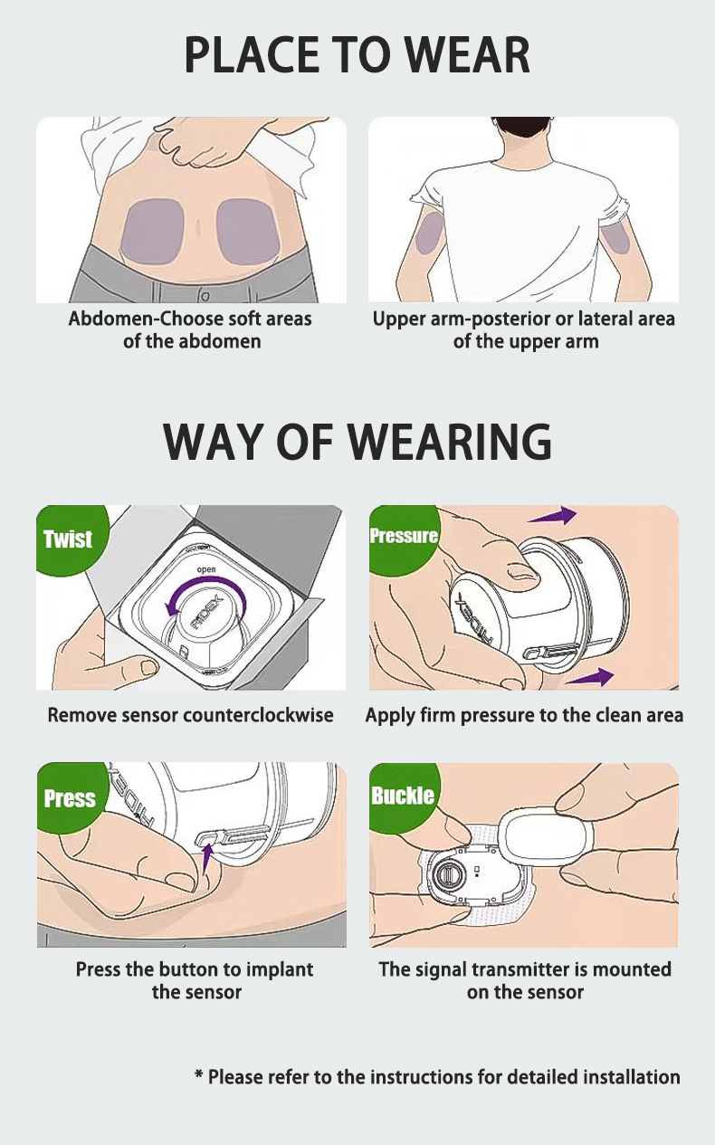 Freestyle Libre Sensor Bluetooth Scan Free Remote Data Sharing Aidex Dynamic Blood Glucose ...