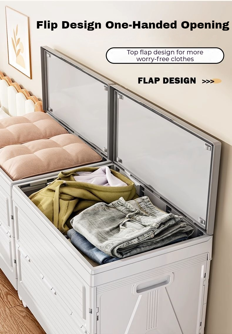 【Happy Home】150L Storage Box For Toys Foldable Durabox With Wheels ...