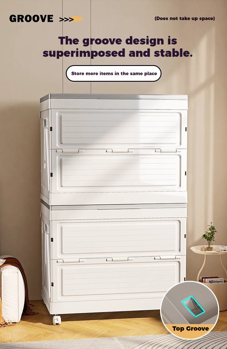 160L Storage Box For Toys Foldable Durabox With Wheels Plastic Clothes ...