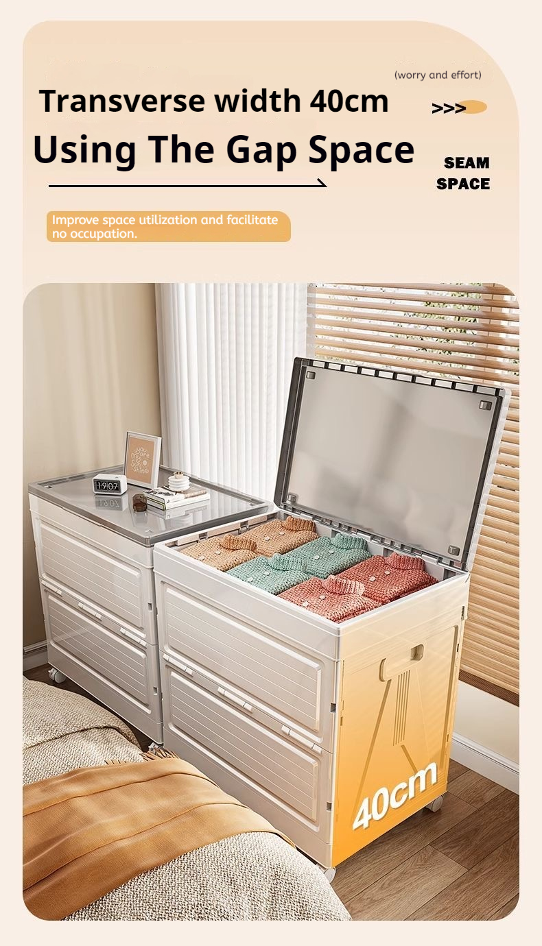 160L Storage Box For Toys Foldable Durabox With Wheels Plastic Clothes ...